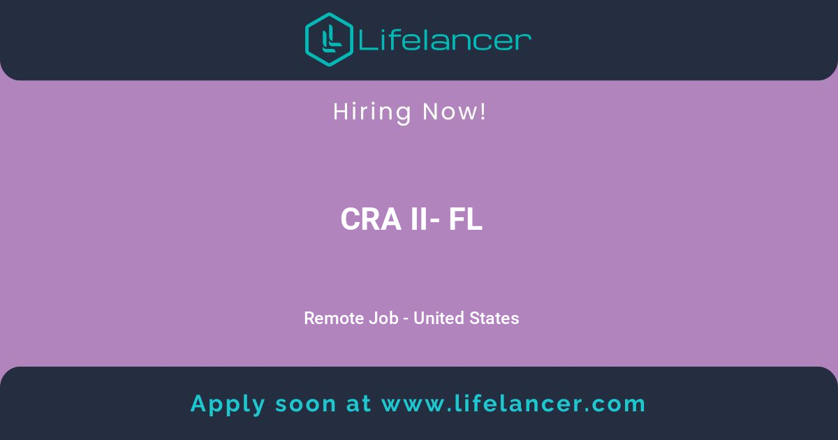 CRA II- FL - Remote Job at ICON Strategic Solutions | Lifelancer