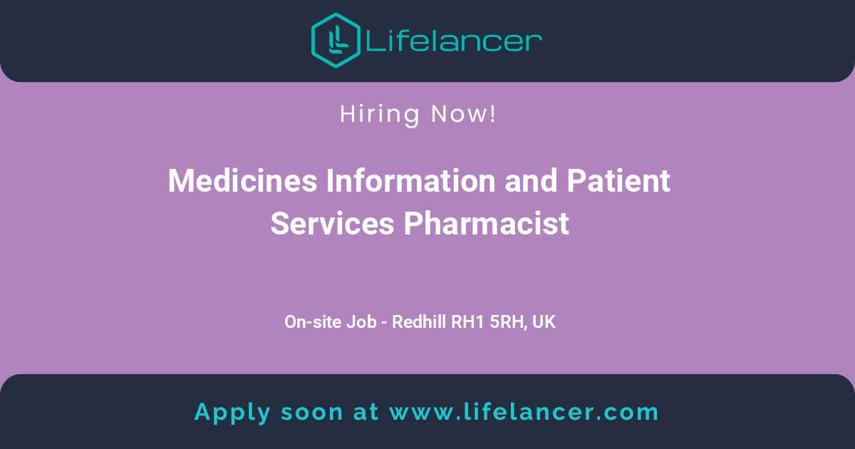 Medicines Information and Patient Services Pharmacist - On-site Job at ...