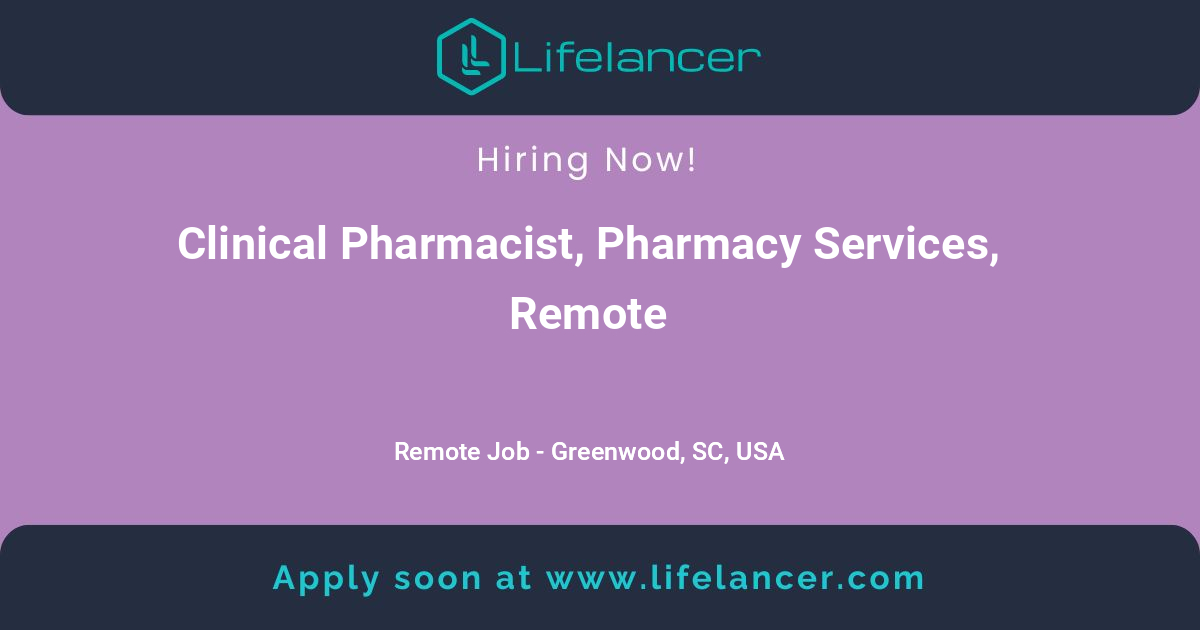 Clinical Pharmacist, Pharmacy Services, Remote - Remote Job at Self ...