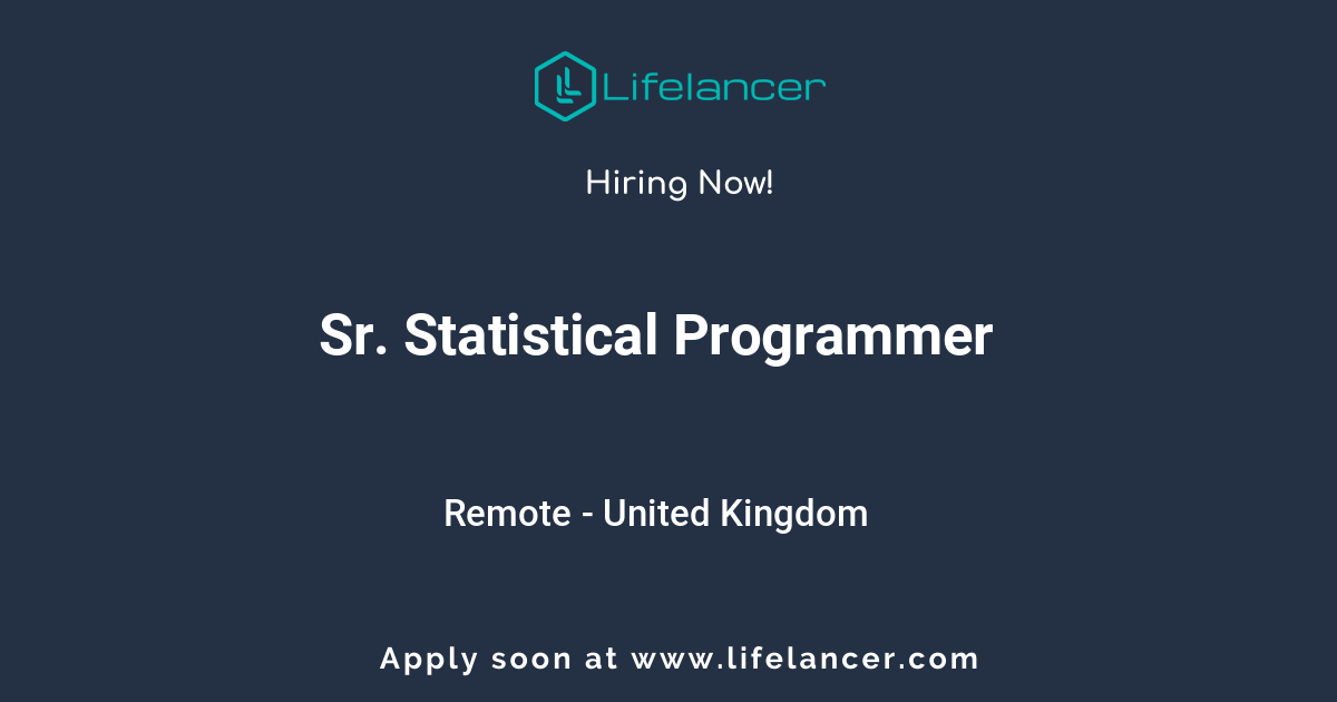 Sr. Statistical Programmer - Remote Job at Aixial Group | Lifelancer