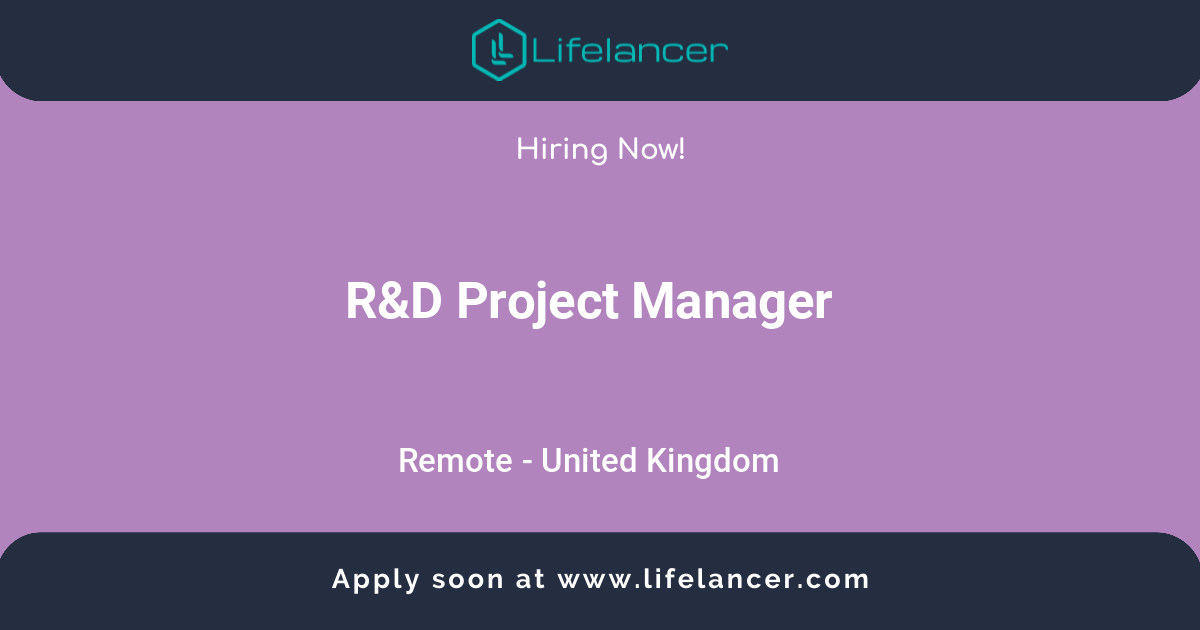 R&D Project Manager - Remote Job at Revvity | Lifelancer