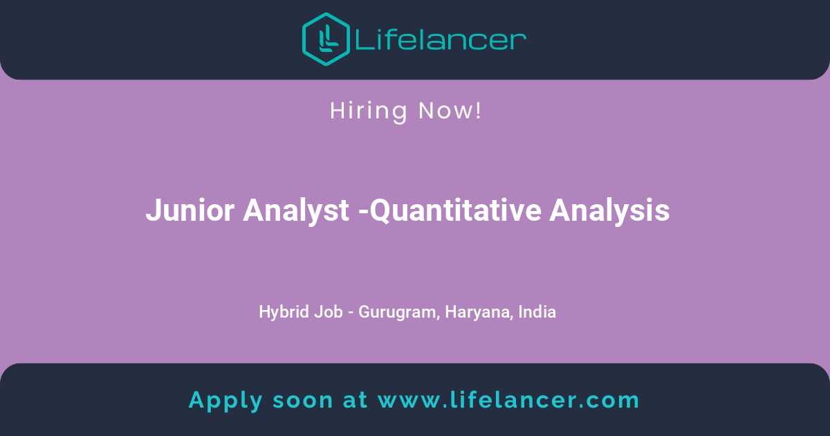 Junior Analyst -Quantitative Analysis - Hybrid Job at Inizio Advisory ...
