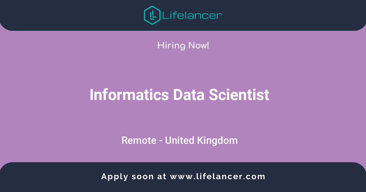 Informatics Data Scientist - Remote Job at GSK | Lifelancer