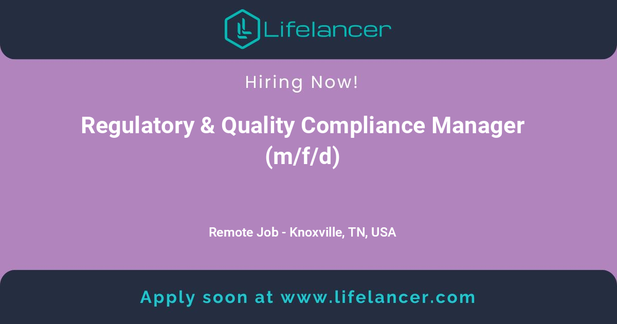 Regulatory & Quality Compliance Manager (m/f/d) - Remote Job at Fresenius Medical Care | Lifelancer