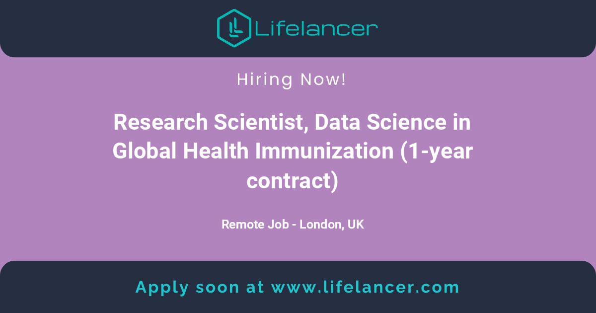 Research Scientist, Data Science in Global Health Immunization (1-year ...