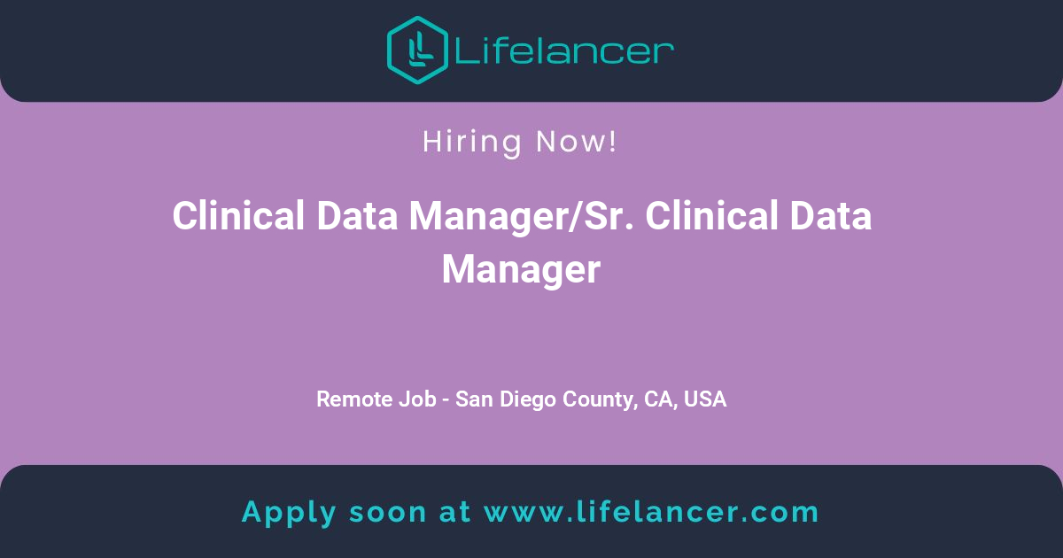 Clinical Data Manager/Sr. Clinical Data Manager - Remote Job at ...