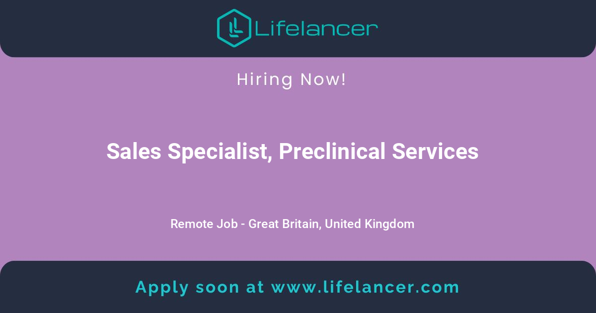 Sales Specialist, Preclinical Services - Remote Job at Revvity | Lifelancer
