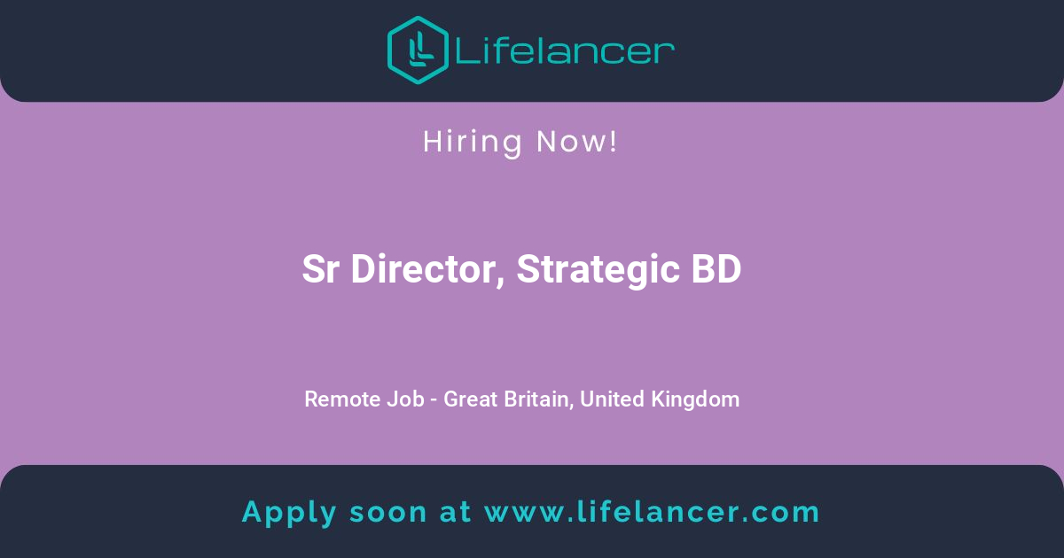 Sr Director, Strategic BD - Remote Job at Syneos Health | Lifelancer
